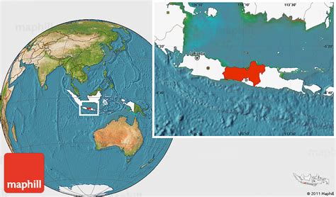 Satellite Location Map Of Central Java Highlighted Country