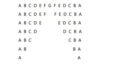 Solved Abcdefgfed Cba Abcdef Fed Cba Abc De Edcba Abcd Dcba