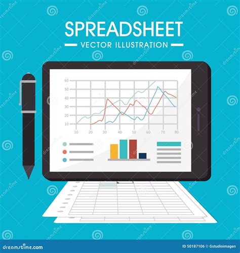 Spreadsheet Design Vector Illustration Stock Vector Illustration Of Spreadsheet Vector