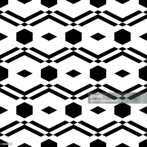 Seamless Pattern Ethnic Wallpaper Rhombuses Parallelograms Chevrons Hexagons Ornament Shapes