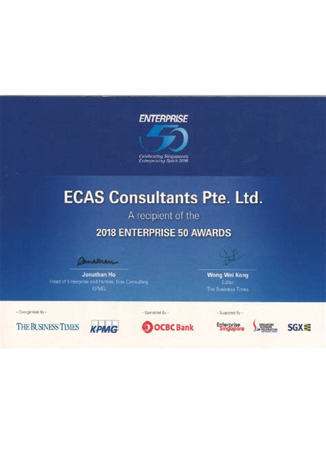 E50 Certificate Ecas Consultants Pte Ltd