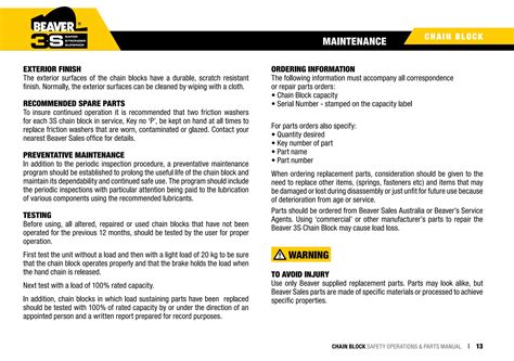 Chain Block Safety Operations And Parts Manual Pdf