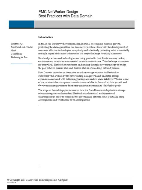 Datadomain Emc Networker Whitepaper Best Practices Pdf Backup