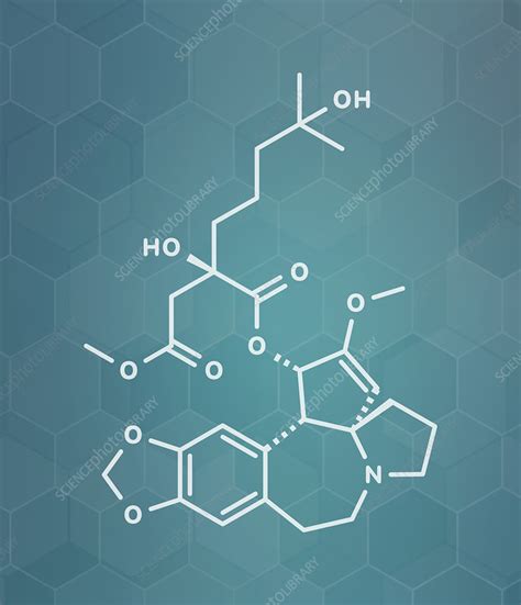 Omacetaxine Mepesuccinate Cancer Drug Molecular Model Stock Image