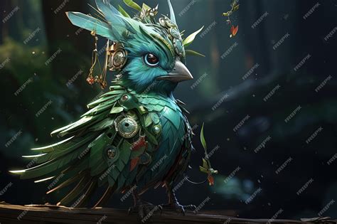 Premium Photo A Bird With A Crown And A Crown Of Feathers