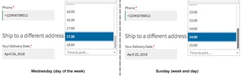 php dynamic select field options based on selected day in woocommerce