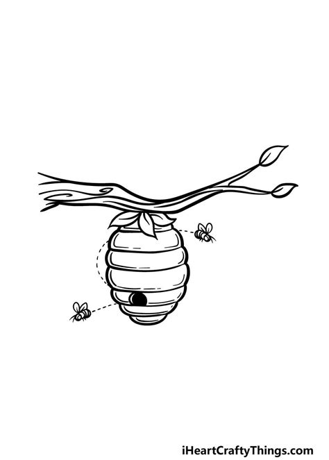Step By Step Tutorial Learn How To Draw A Bee Hive In Easy Steps