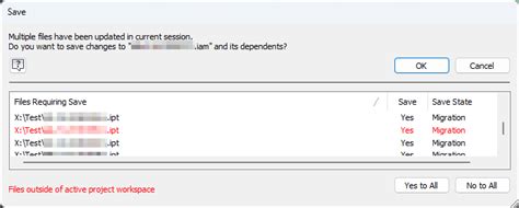 files outside of active project workspace when saving dependencies of