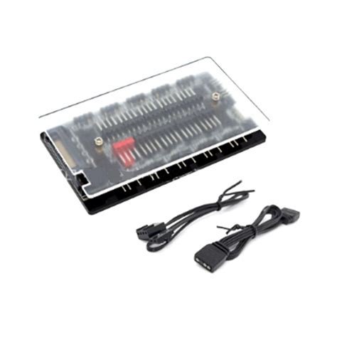 Cable Black RGB Fan Hub 10 Ports PWM Addressable RGB Fan Splitter 5V 3Pin For Power Supply