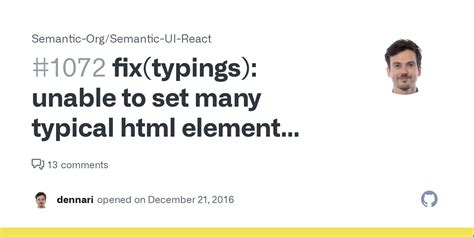 Fix Typings Unable To Set Many Typical Html Element Props Issue Semantic Org