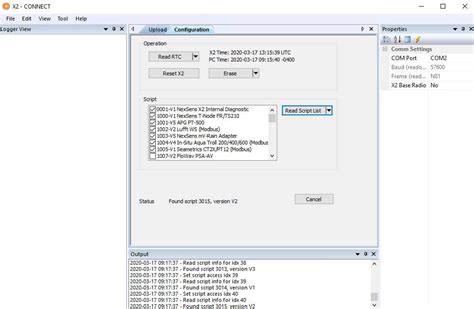 configure sensor scripts nexsens