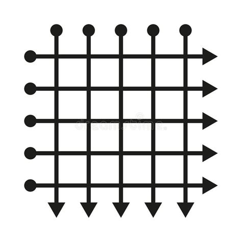 Arrow Grid Icon Directional Square Shape Vector Structure Figure