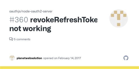 RevokeRefreshToken Not Working Issue Oauthjs Node Oauth Server GitHub