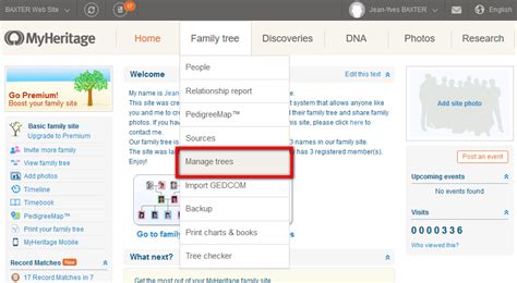 export a gedcom file from myheritage and import it to geneanet geneanet