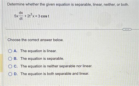 solved determine whether the given equation is separable