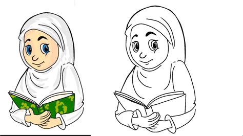 طريقه رسم بنت محجبة Youtube