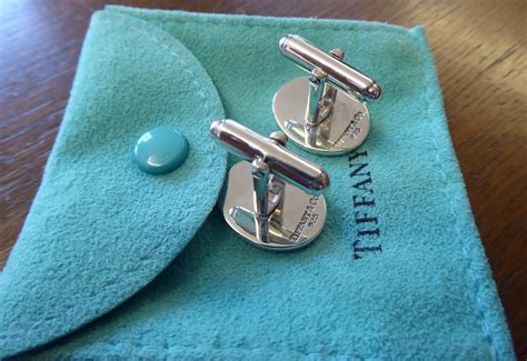 Tiffany And Co Sterling Silver Engine Turned Oval Cufflinks