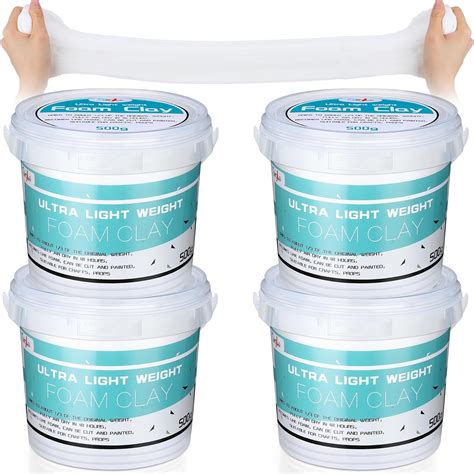 Qilery 4 Pack Foam Clay Cosplay Moldable Eva Foam Clay Air Dry Clay Moldable