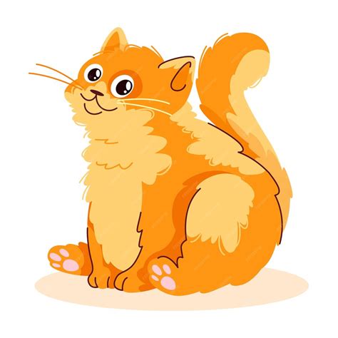 손으로 그린 뚱뚱한 고양이 만화 그림 무료 벡터