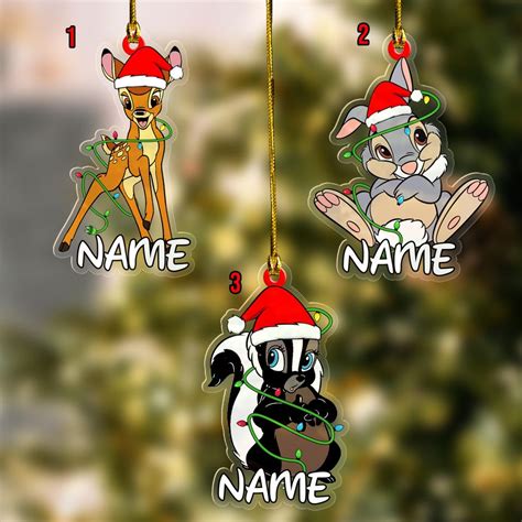 Personalized Bambi Deer And Friends Christmas Ornamentcustom Bambi