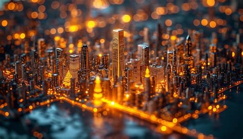 Premium Photo A 3d Cityscape Transitioning Into Darkness
