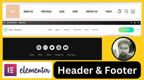 Elementor Header And Footer Builder Wordpress Header Design With