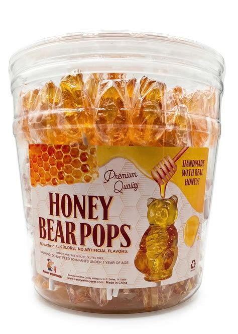 Honey Bear Pops Lollipop Suckers Individually Wrapped