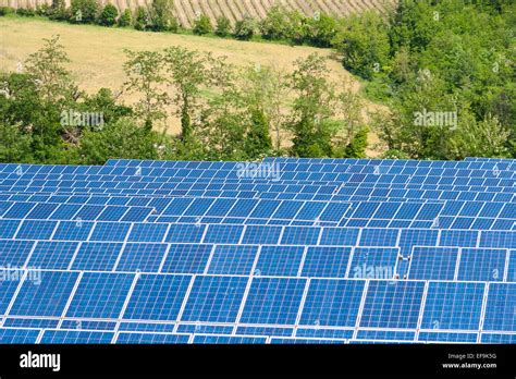 Blue Solar Energy Panels Stock Photo Alamy