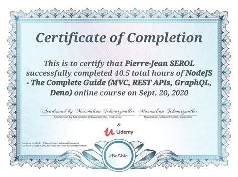 Pierre Jean Serol On Linkedin Today I Finished The Course Nodejs The Complete Guide Mvc