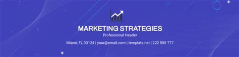 Marketing Strategies Professional Header Template Edit Online