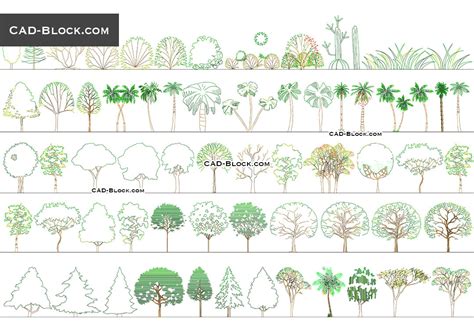 Trees Side View DWG AutoCAD Blocks 2D Vegetation Models 46 OFF