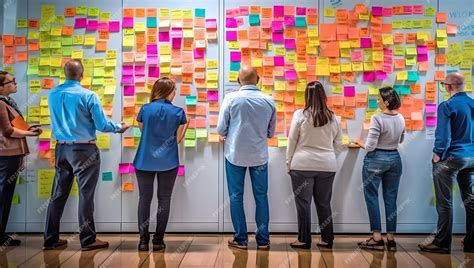 Premium Ai Image Innovation And Creativity Group Brainstorming In Front Of A Giant Whiteboard