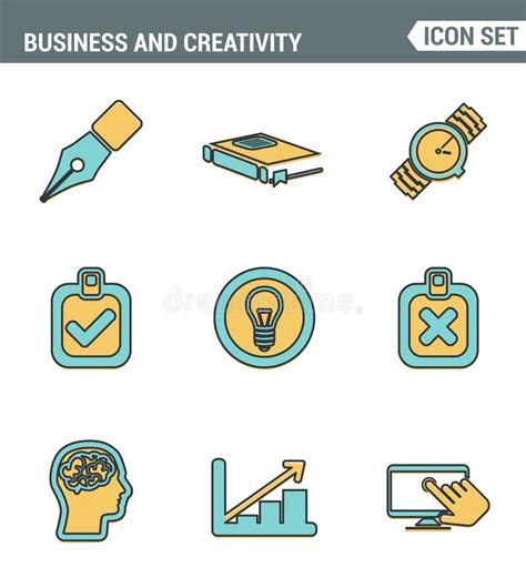 Icons Line Set Premium Quality Of Doing Business Elements Solution For Clients Modern