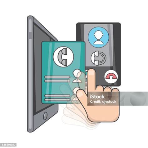 Technology Smartphone With Touch Screen Apps Stock Illustration