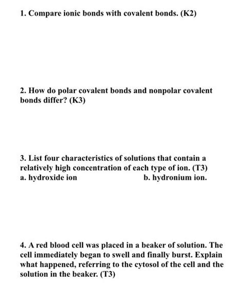 Solved 5 Fill In The Blanks By Completing The Table Use