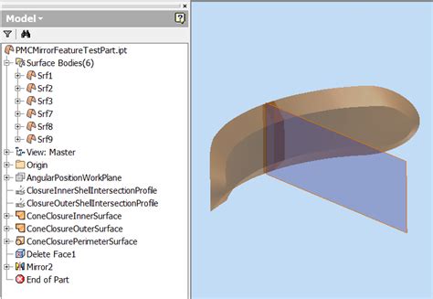 Solved Cannot Mirror Surfaces Using Mirrorfeatures Add In Inventor 2015 Autodesk Community