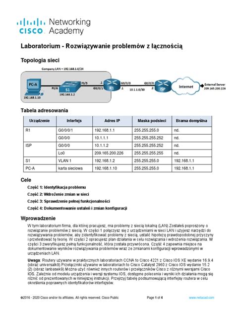 17 7 6 Lab Troubleshoot Connectivity Issues Pl Pl Pdf