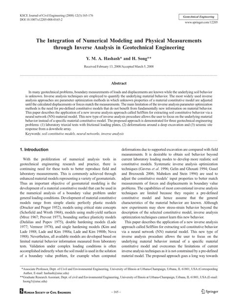 Pdf The Integration Of Numerical Modeling And Physical Measurements