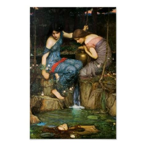 Nymphs Finding The Head Of Orpheus Poster Zazzle Waterhouse Nymphs