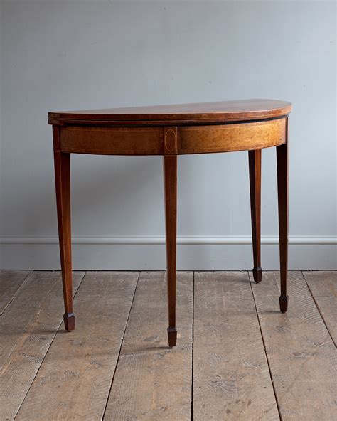Antique Card Table Demi Lune Table Half Round Table Folding Table