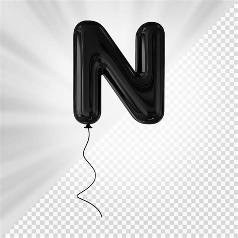 Globo Negro Letra N Psd Premium