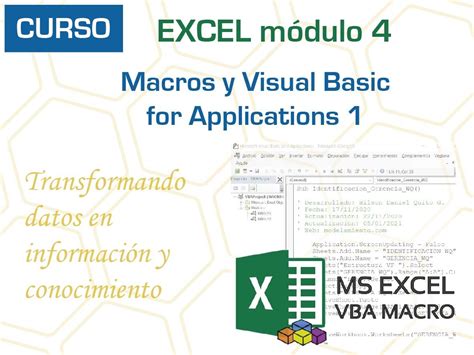 EXCEL módulo Macros y Visual Basic for Applications MODELAMIENTO