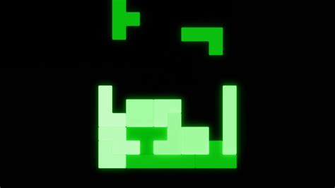 Black Background Design Green Tetris In Animation Falling On A Dark Empty Background 51093199