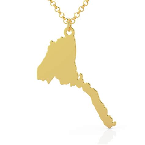 Eritrea Map Necklace Gold Plated Eritrea Necklace Eritrea Etsy