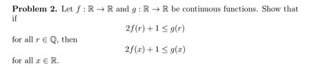 solved problem 2 let f r → r and g r → r be continuous