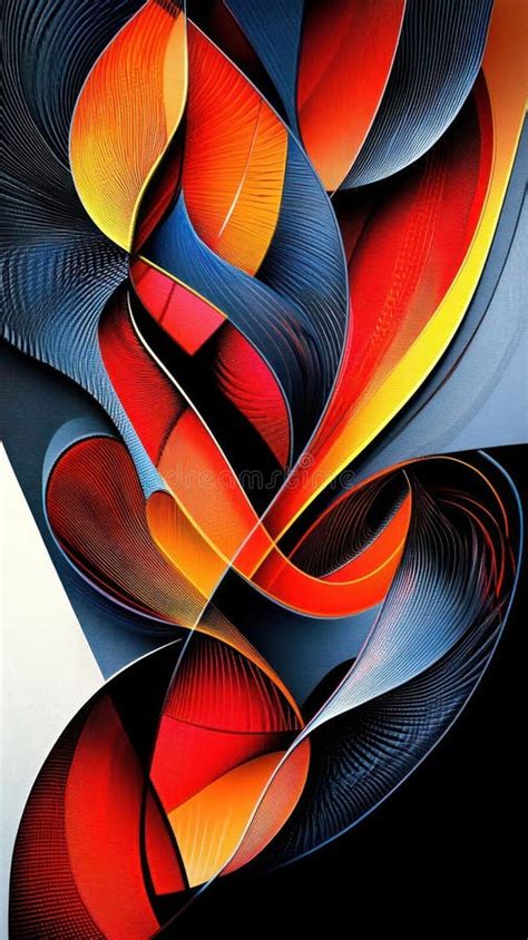 Abstract Design Featuring Vibrant Curves And Colors Creating A Dynamic Visual Flow Stock