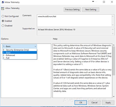 Restrict Windows 10 From Collecting Diagnostic And Usage Data Avoiderrors