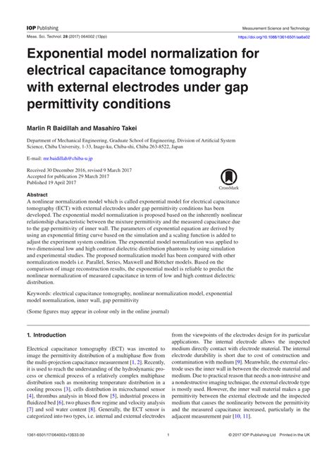 Exponential Model Normalization For Electrical Capacitance Tomography