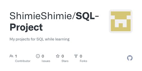 Github Shimieshimie Sql Project My Projects For Sql While Learning