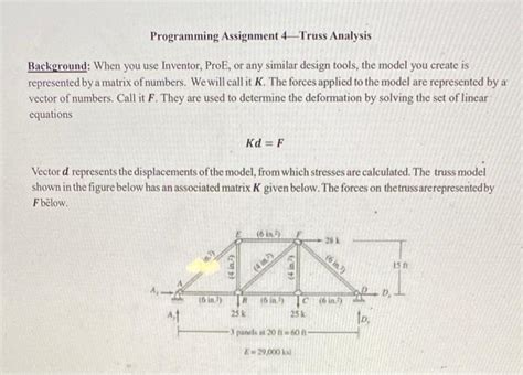 Solved Programming Assignment Truss Analysis Background Chegg
